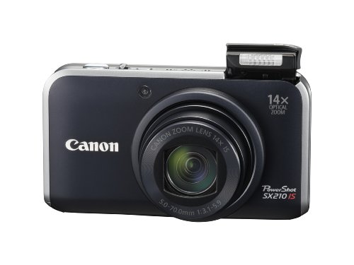 Canon PowerShot SX210IS 14.1 MP Digital Camera with 14x Wide Angle Optical Image Stabilized Zoom and 3.0-Inch LCD - Black (Discontinued by Manufacturer)