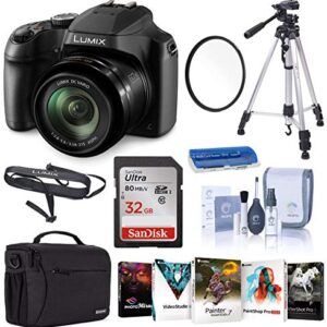 Panasonic Lumix DC-FZ80 4K Digital Camera, 18.1 Megapixel, 60x Zoom 20-1200mm Lens Starter Bundle with Case, Tripod, UV Filter, 32GB SD Card and Accessories