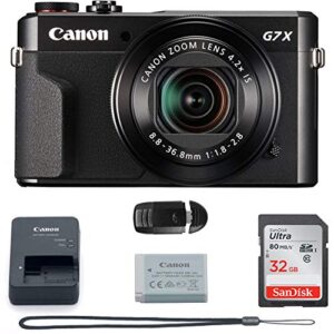 powershot g7 x mark ii (black) international version – 32gb basic accessories bundle