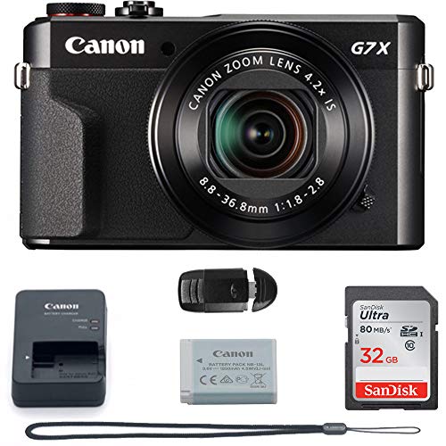 PowerShot G7 X Mark II (Black) International Version - 32GB Basic Accessories Bundle