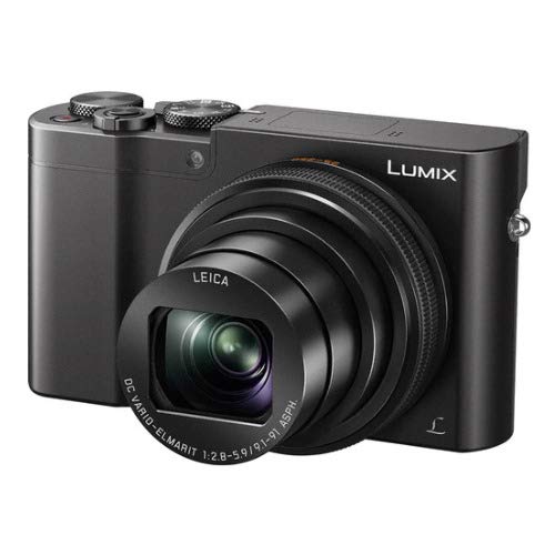 Panasonic LUMIX DMC-ZS100 Digital Camera (Black) Bundle with 64GB Memory Card, Cable, Battery with Dual Charger, Case with Accessories, and Video Software Suite (6 Items)