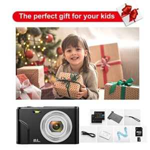 Digital Baby Camera for Kids Teens Boys Girls Adults,1080P 48MP Kids Camera with 32GB SD Card,2.4 Inch Kids Digital Camera with 16X Digital Zoom, Compact Mini Camera Kid Camera for Kids/Student（Black