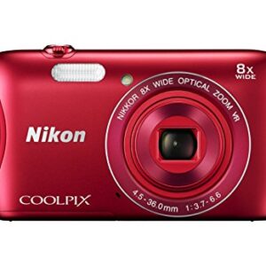 Nikon COOLPIX S3700 Digital Camera with 8x Optical Zoom and Built-In Wi-Fi (Red)