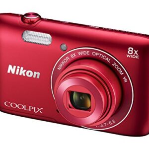 Nikon COOLPIX S3700 Digital Camera with 8x Optical Zoom and Built-In Wi-Fi (Red)