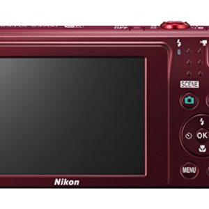 Nikon COOLPIX S3700 Digital Camera with 8x Optical Zoom and Built-In Wi-Fi (Red)