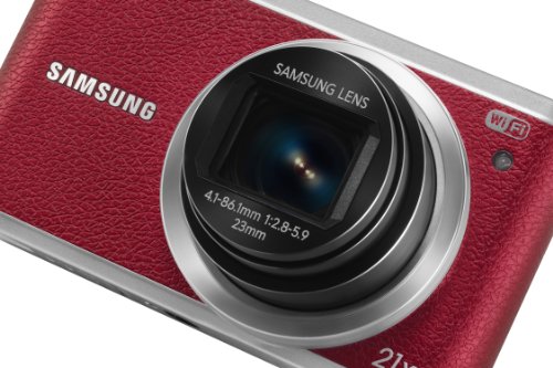 Samsung WB350F 16.2MP CMOS Smart WiFi & NFC Digital Camera with 21x Optical Zoom, 3.0" Touch Screen LCD and 1080p HD Video (Red)