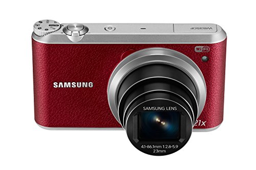 Samsung WB350F 16.2MP CMOS Smart WiFi & NFC Digital Camera with 21x Optical Zoom, 3.0" Touch Screen LCD and 1080p HD Video (Red)