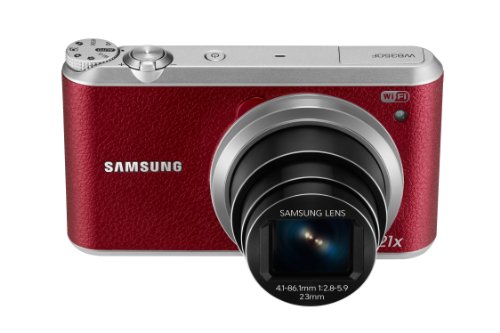 Samsung WB350F 16.2MP CMOS Smart WiFi & NFC Digital Camera with 21x Optical Zoom, 3.0" Touch Screen LCD and 1080p HD Video (Red)