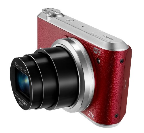 Samsung WB350F 16.2MP CMOS Smart WiFi & NFC Digital Camera with 21x Optical Zoom, 3.0" Touch Screen LCD and 1080p HD Video (Red)