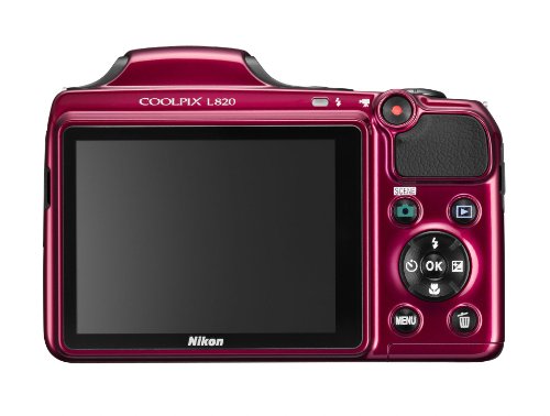 Nikon COOLPIX L820 16 MP CMOS Digital Camera with 30x Zoom Lens and Full HD 1080p Video (Red) (OLD MODEL)