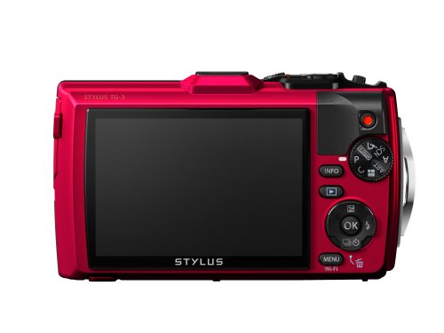 Olympus TG-3 Waterproof 16 MP Digital Camera (Red)