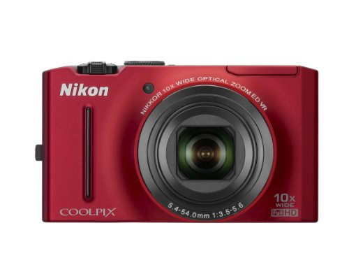 Nikon Coolpix S8100 12.1 MP CMOS Digital Camera with 10x Zoom-Nikkor ED Lens and 3.0-Inch LCD (Red)