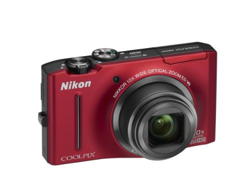 Nikon Coolpix S8100 12.1 MP CMOS Digital Camera with 10x Zoom-Nikkor ED Lens and 3.0-Inch LCD (Red)