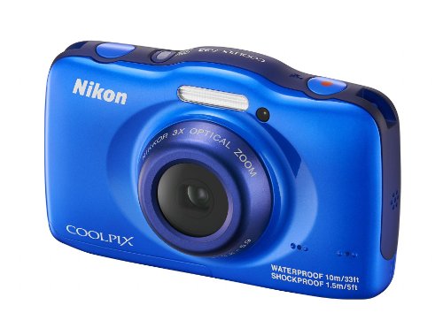 Nikon COOLPIX S32 13.2 MP Waterproof Digital Camera with Full HD 1080p Video (Blue) (Discontinued by Manufacturer)