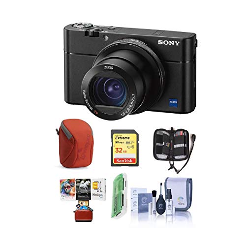 Sony Cyber-Shot DSC-RX100 VA Digital Camera, Black - Bundle with 32GB SDHC U3 Card, Camera Case, Cleaning Kit, Memory Wallet, Card Reader, Mac Software Package