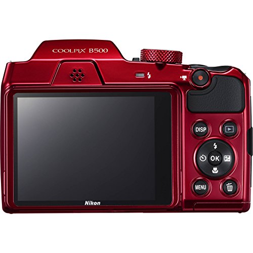 Nikon Coolpix B500 Wi-Fi Digital Camera (Red) - (Renewed)