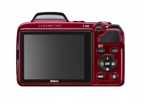 Nikon COOLPIX L810 16.1 MP Digital Camera with 26x Zoom NIKKOR ED Glass Lens and 3-inch LCD (Red) (OLD MODEL)