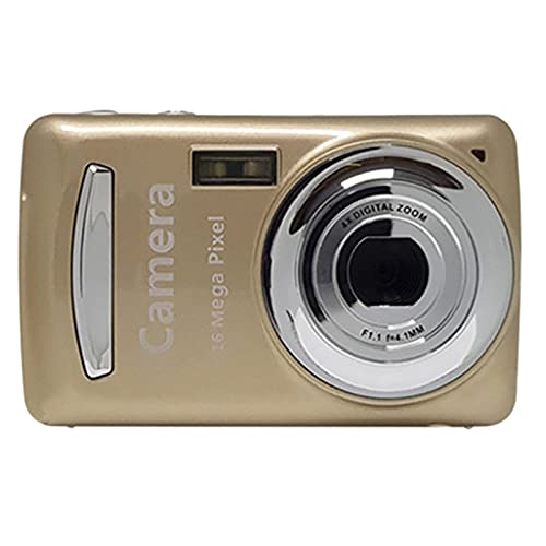 Wertygh Digital Camera,Portable Cameras 16 Million HD Pixel Compact Home Digital Camera for Kids Teens Seniors Golden