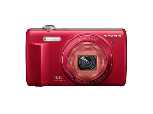 Olympus VR-340 Red 16MP Digital Camera with 10x Optical Zoom (Red)