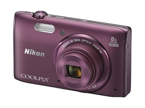 Nikon COOLPIX S5300 16 MP Wi-Fi CMOS Digital Camera with 8x Zoom NIKKOR Lens and 1080p HD Video (Plum) (Discontinued by Manufacturer)