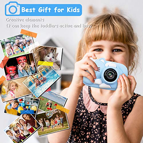 LeaderPro Kids Camera 26MP Digital Selfie Cameras for Children 1080p HD Video with 32GB and 2.4 Inch Screen, Birthday Toy for 3 4 5 6 7 8 9 Years Old Boy Girls - Blue