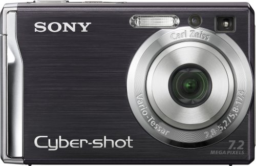 Sony Cybershot DSCW80 7.2MP Digital Camera with 3x Optical Zoom and Super Steady Shot (Black)