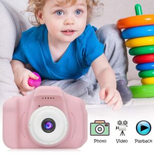 2022 Upgrade Kids Selfie Camera, Christmas Birthday Gifts for Boys Age 3-9, HD Digital Video Cameras for Toddler, Portable Toy for 3 4 5 6 7 8 Year Old Boy with 32GB SD Card (Pink)