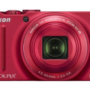 Nikon COOLPIX S8200 16.1 MP CMOS Digital Camera with 14x Optical Zoom NIKKOR ED Glass Lens and Full HD 1080p Video (Red)