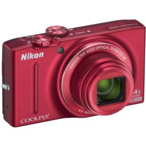 Nikon COOLPIX S8200 16.1 MP CMOS Digital Camera with 14x Optical Zoom NIKKOR ED Glass Lens and Full HD 1080p Video (Red)