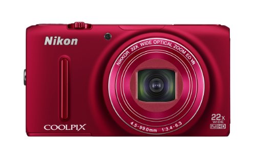 Nikon COOLPIX S9500 Wi-Fi Digital Camera with 22x Zoom and GPS (Red) (OLD MODEL)