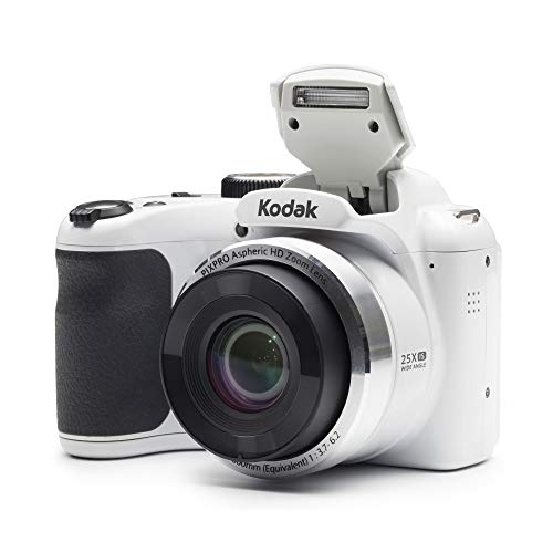 Kodak PIXPRO AZ252 Digital Camera (White) Bundle with 32GB SD Card, Tripod, Battery, and Accessory (5 items)