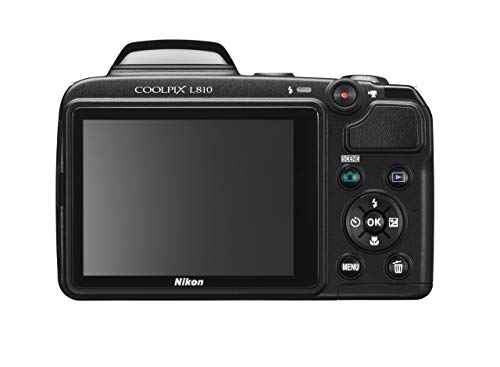 Nikon COOLPIX L810 16.1 MP Digital Camera with 26x Zoom NIKKOR ED Glass Lens and 3-inch LCD (Black) (Old Model) (Renewed)