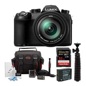 panasonic lumix fz1000 ii 4k 16x long zoom digital camera plus sandisk extreme pro 32gb, spider tripod, spare battery, and complete accessory kit