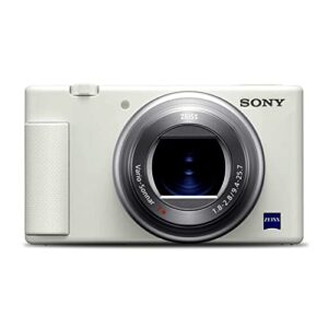 sony zv-1 camera for content creators and vloggers, white, compact (dczv1/w) (renewed)