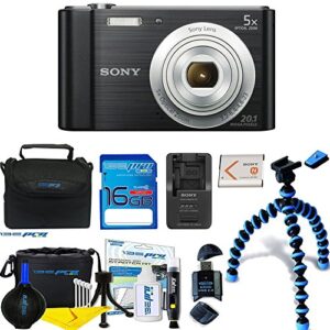 sony cyber-shot dsc-w800 digital camera (black) + deal-expo essential accessories bundle