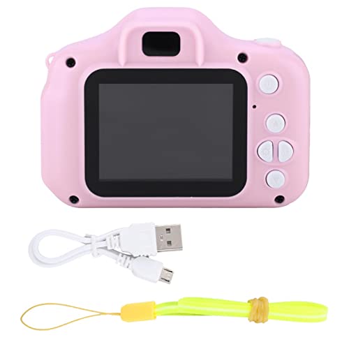 Kids Camera Girls Toys for 3 4 5 6 7 8 Year Old Birthday 2 Inch1080P Toddler Camera Portable Children Digital Video Camera for 3-10 Year Old Girl with Charging Cable (Pink)