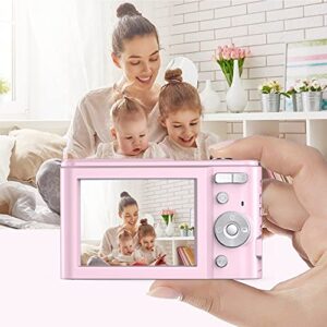 Digital Camera - Compact Vlogging Camera 1080P with 36.0 Mega Pixels 16X Digital Zoom, 2 Batteries, AUFOYA Portable Mini Camera for Photography, Kids, Students, Teens, Adult (Pink)