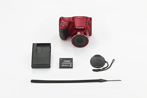 Canon Powershot SX400 is 16.0 MP Digital Camera with 30x Optical Zoom and 720p HD Video (Red)