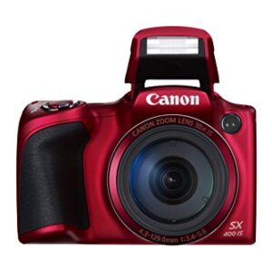 Canon Powershot SX400 is 16.0 MP Digital Camera with 30x Optical Zoom and 720p HD Video (Red)