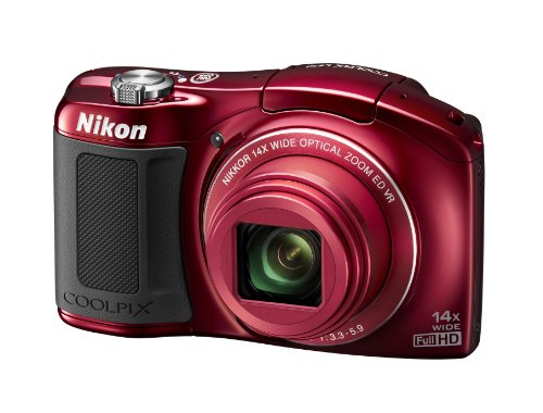 Nikon COOLPIX L620 18.1 MP CMOS Digital Camera with 14x Zoom Lens and Full 1080p HD Video (Red) (Discontinued by Manufacturer)