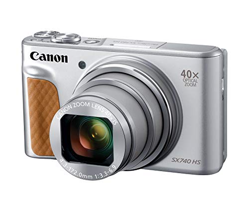 Canon PowerShot SX740 Digital Camera w/40x Optical Zoom & 3 Inch Tilt LCD - 4K Video, Wi-Fi, NFC, Bluetooth Enabled (Silver) (Renewed)