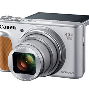 Canon PowerShot SX740 Digital Camera w/40x Optical Zoom & 3 Inch Tilt LCD - 4K Video, Wi-Fi, NFC, Bluetooth Enabled (Silver) (Renewed)