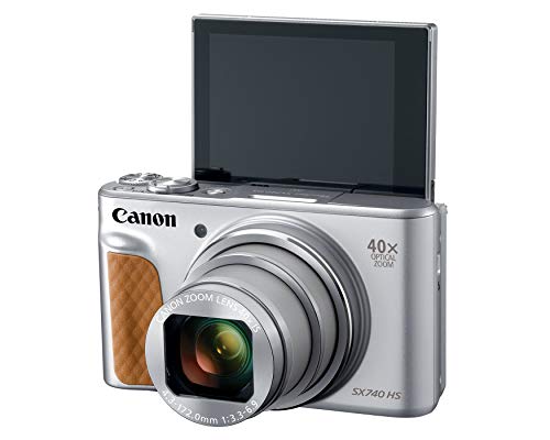 Canon PowerShot SX740 Digital Camera w/40x Optical Zoom & 3 Inch Tilt LCD - 4K Video, Wi-Fi, NFC, Bluetooth Enabled (Silver) (Renewed)