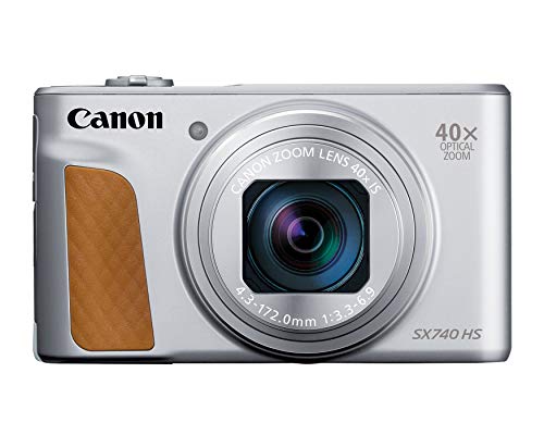 Canon PowerShot SX740 Digital Camera w/40x Optical Zoom & 3 Inch Tilt LCD - 4K Video, Wi-Fi, NFC, Bluetooth Enabled (Silver) (Renewed)