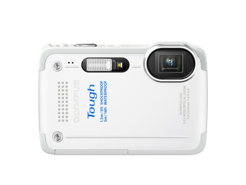 Olympus Stylus TG-630 iHS Digital Camera with 5x Optical Zoom and 3-Inch LCD (White) (Old Model)