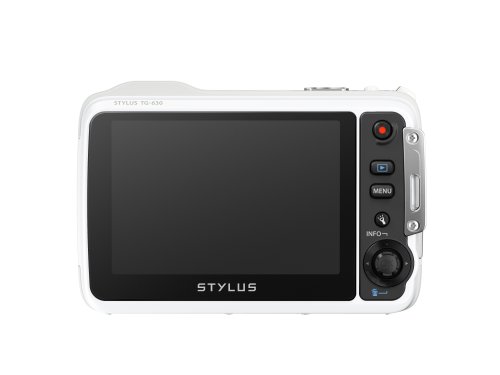 Olympus Stylus TG-630 iHS Digital Camera with 5x Optical Zoom and 3-Inch LCD (White) (Old Model)