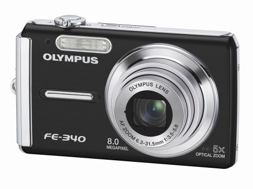 Olympus FE-340 8MP Digital Camera with 5x Optical Zoom (Black)