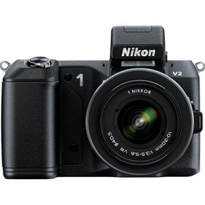 nikon 1 v2 14.2 mp hd digital camera with 10-100mm vr 1 nikkor lens (black)