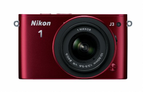 Nikon 1 J3 14.2 MP HD Digital Camera System with 10-30mm VR and 30-110mm VR 1 NIKKOR Lenses (Red)