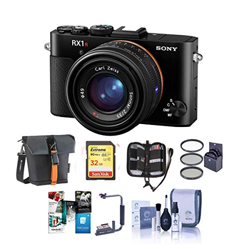 Sony Cyber-Shot DSC-RX1R II Full Frame Digital Camera - Bundle with 32GB SDHC U3 Card, Holster Case, Flip Flash Bracket, 49mm Filter Kit, Cleaning Kit, Memory Wallet, Software Package